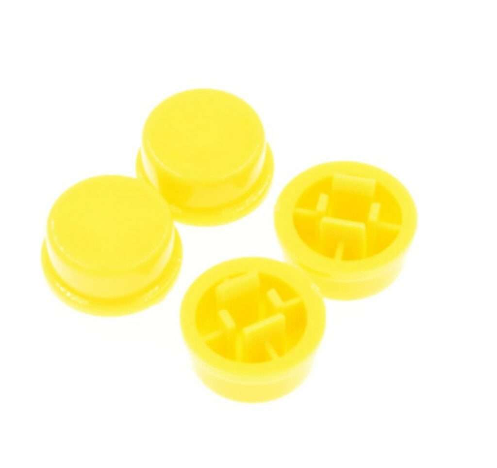 Tactile Push Button Switch Cap - Yellow Pack of 10