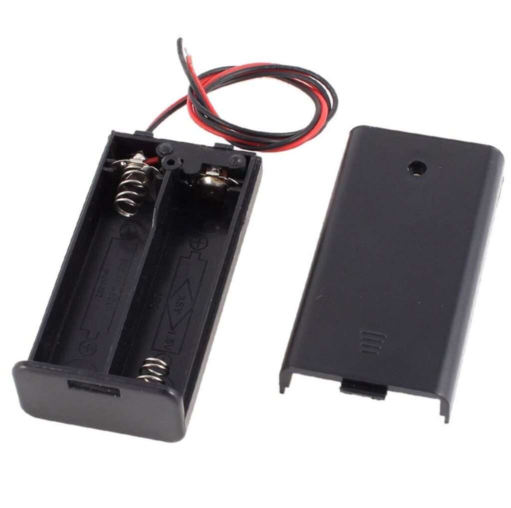 Buy 2 x AA Battery Holder With Switch – 1.5V Battery Case With Cover ...