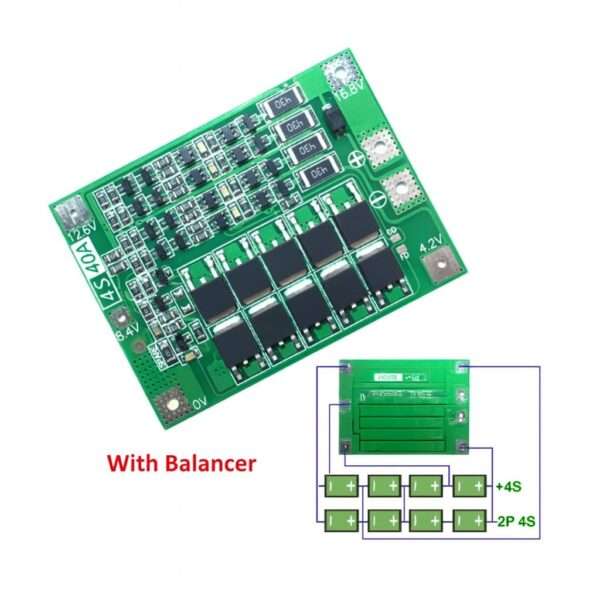 Buy 4 Series 40A 18650 Lithium Battery Protection Board – 14.8V to 16 ...